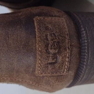 UGG | Shoes | Ugg Brown Distressed Leather Ankle Boots Size 95 | Poshmark